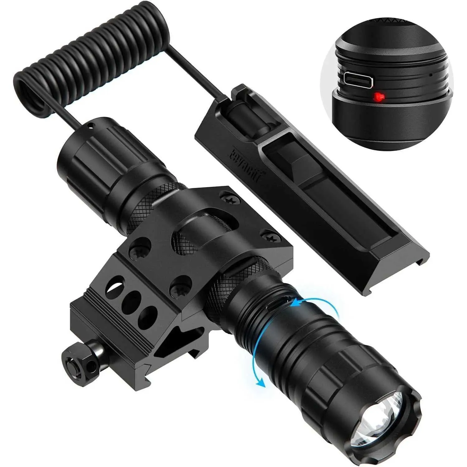 Rechargeable 500 Lumens LED Rifle red light for Outdoor Hunting and ...