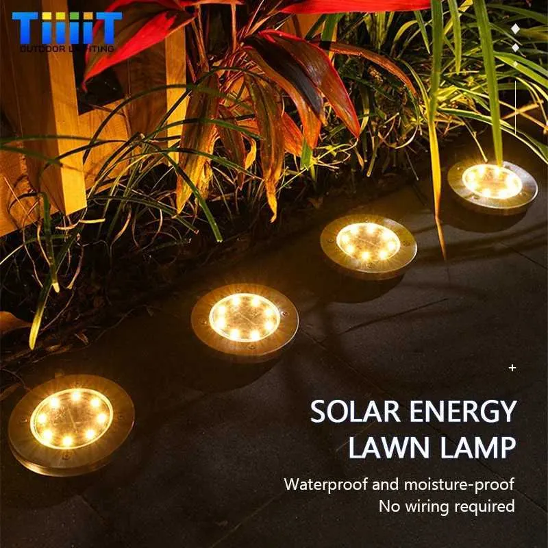 8/20 LED Solar Disc Lights - IP65 Waterproof Garden Path Lights, Deck ...