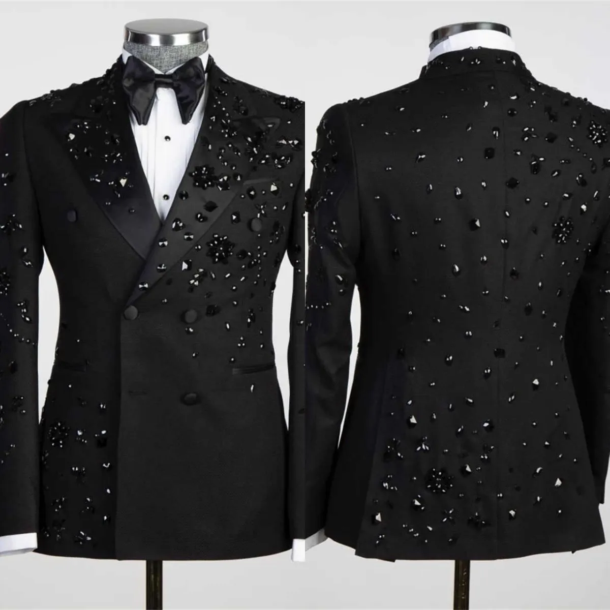 Luxury Mens Beaded Rhinestone Suit Double Breasted... From Meetwedding ...