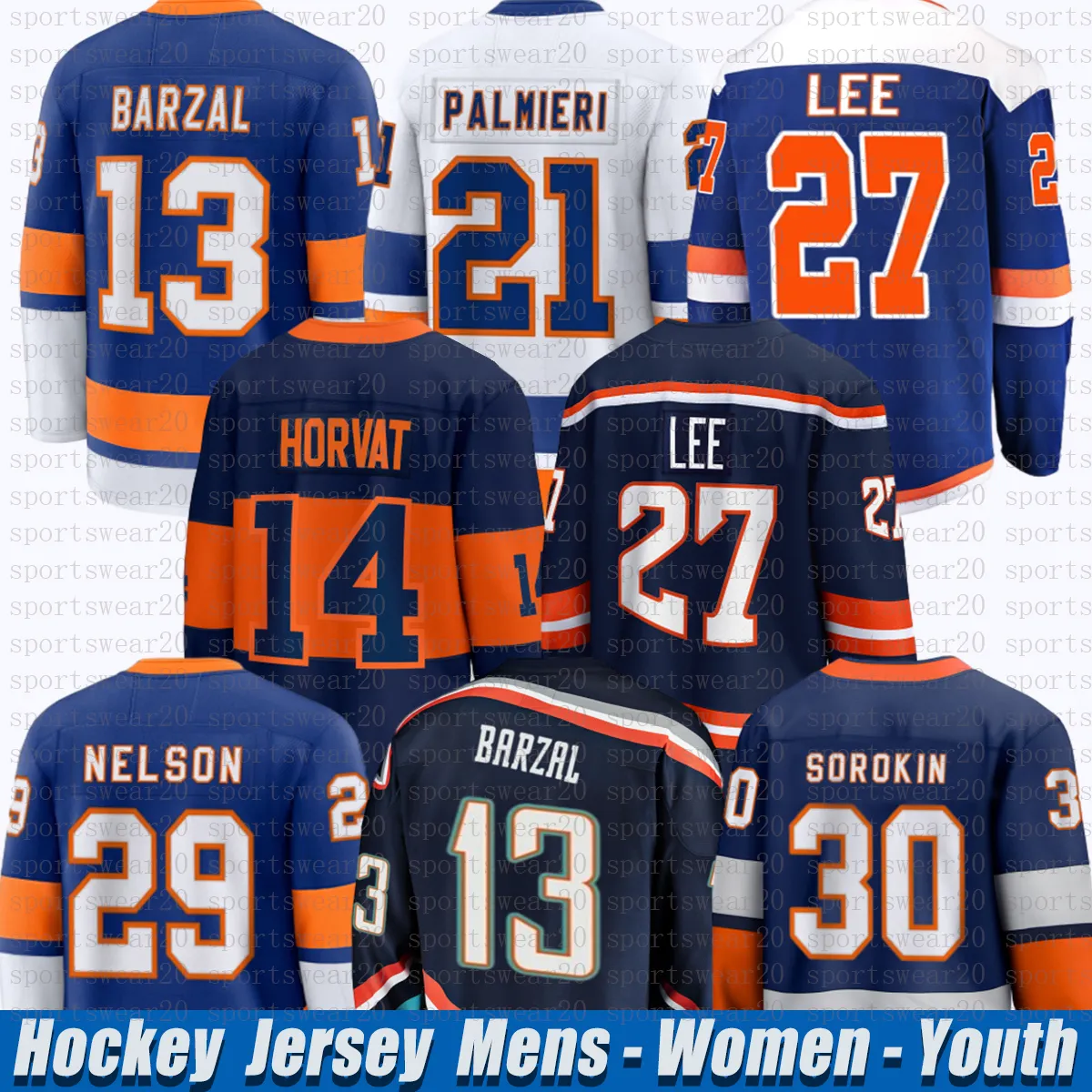 13 Mathew Barzal New York Hockey Jersey IslandersS Jersey Anders LeeS ...