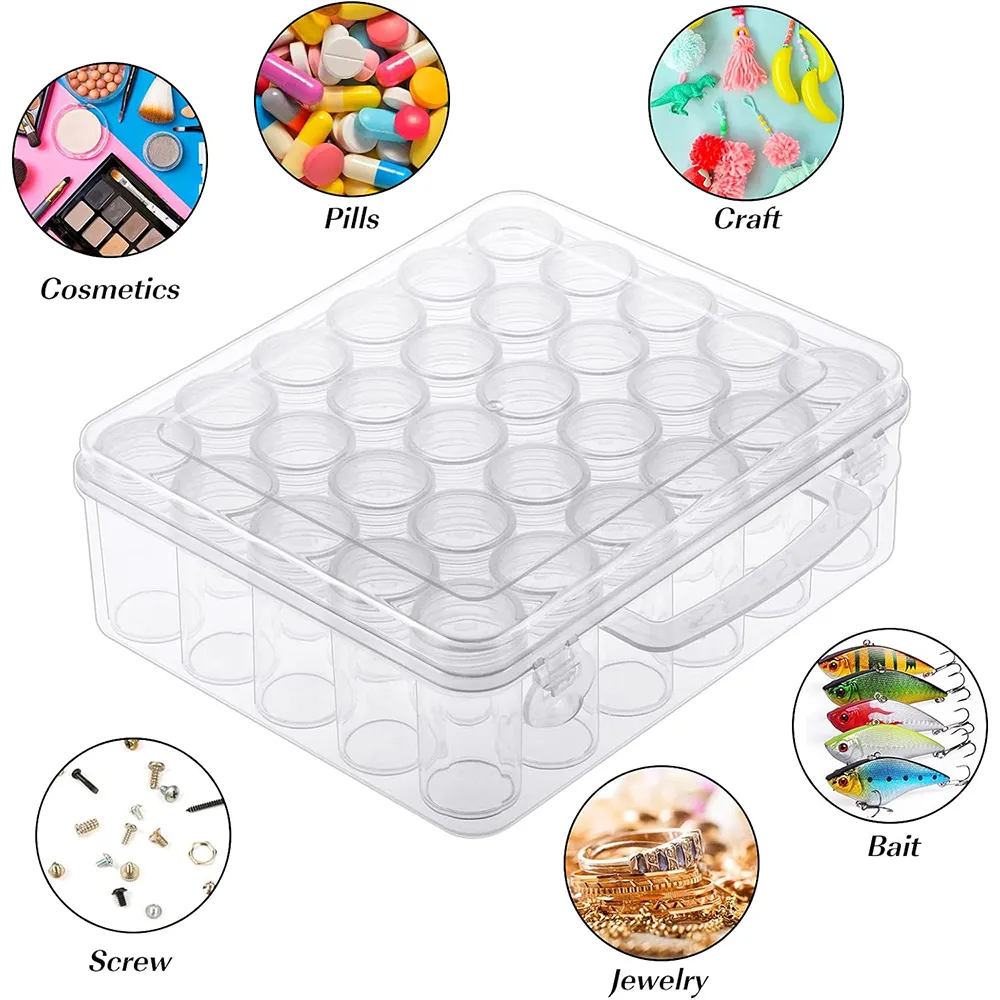 30 Large Transparent Plastic Storage Boxes For Diamond Painting Beads ...