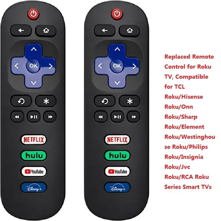 Enhanced Roku TV Remote Control For TCL Hisense Onn Sharp Element ...