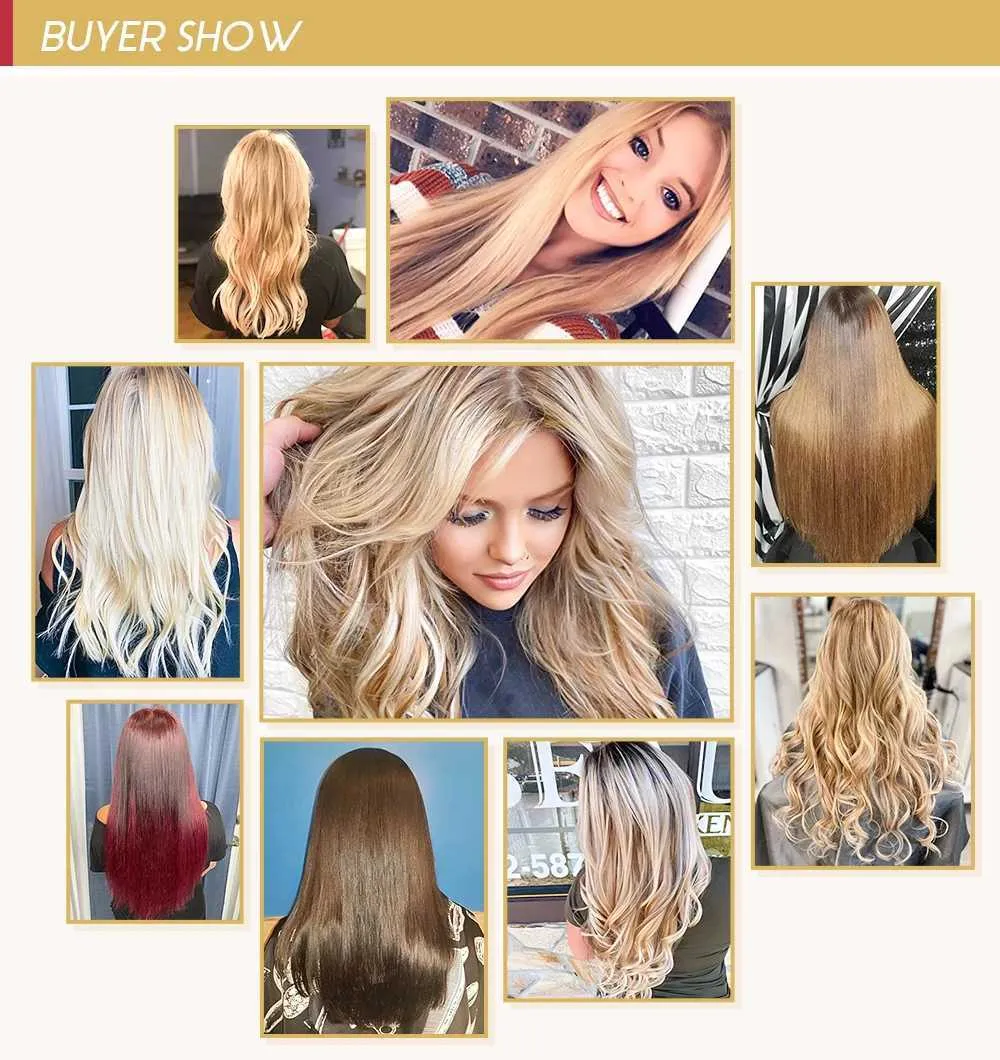 Real Human Hair Clip In Extensions Natural Wave European Hair Weaving ...