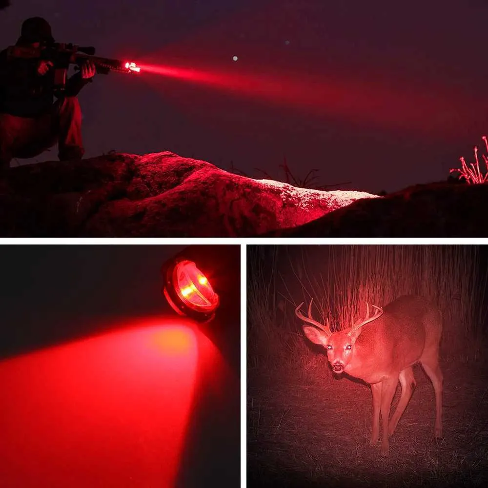 Rechargeable LED Hunting Torch: Green/Red/White Light, 800 Yard Range ...