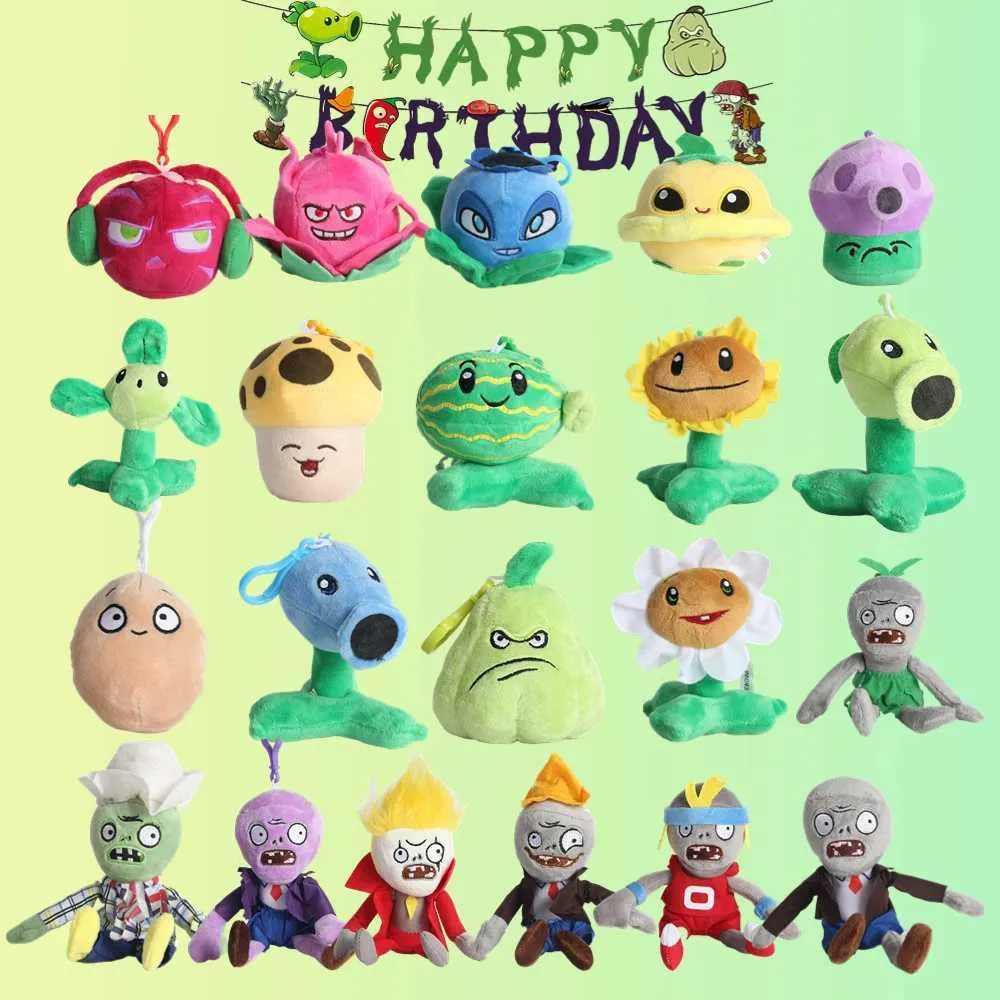 Plants Vs Zombies Plush Pendant Toys Soft Stuffed PVZ Peashooter ...