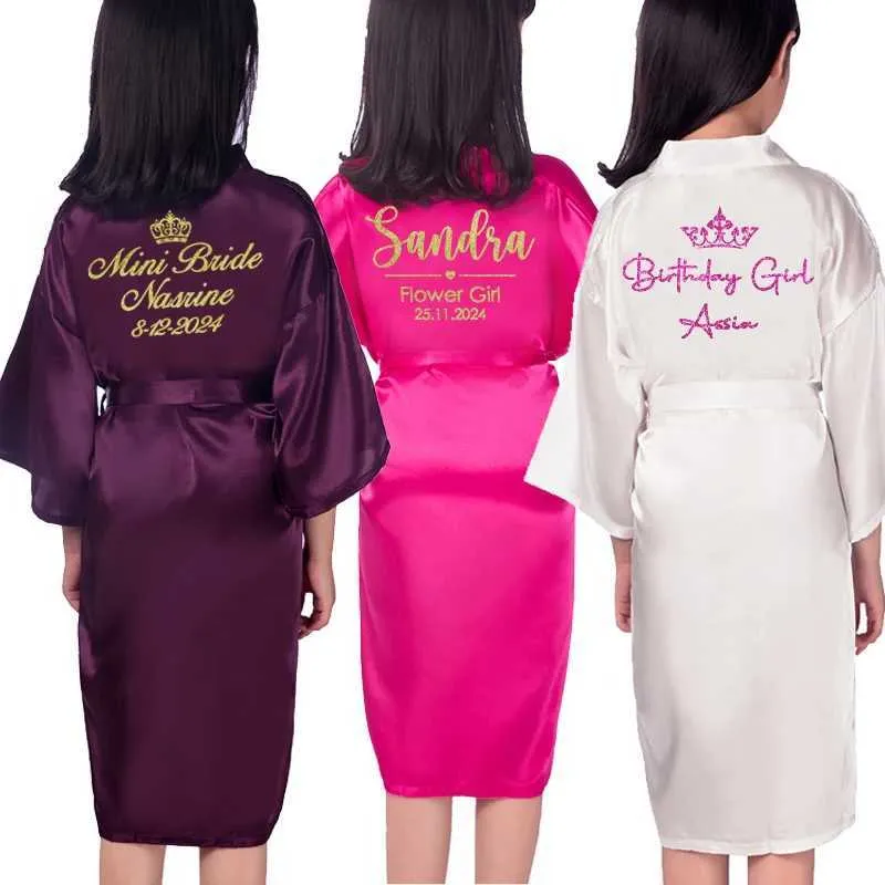 Personalized Flower Girl Kimono Robe: Custom Name & Date, Soft Spa Robe ...