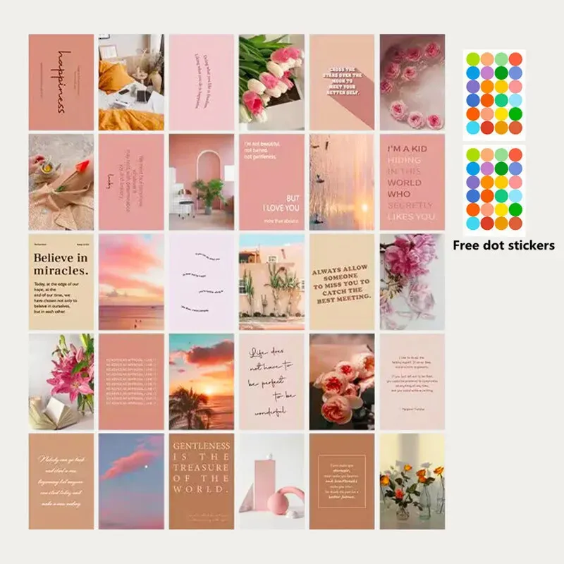 Inspirational Quotes Nordic Wall Decor Postcard Stickers, Home DIY ...