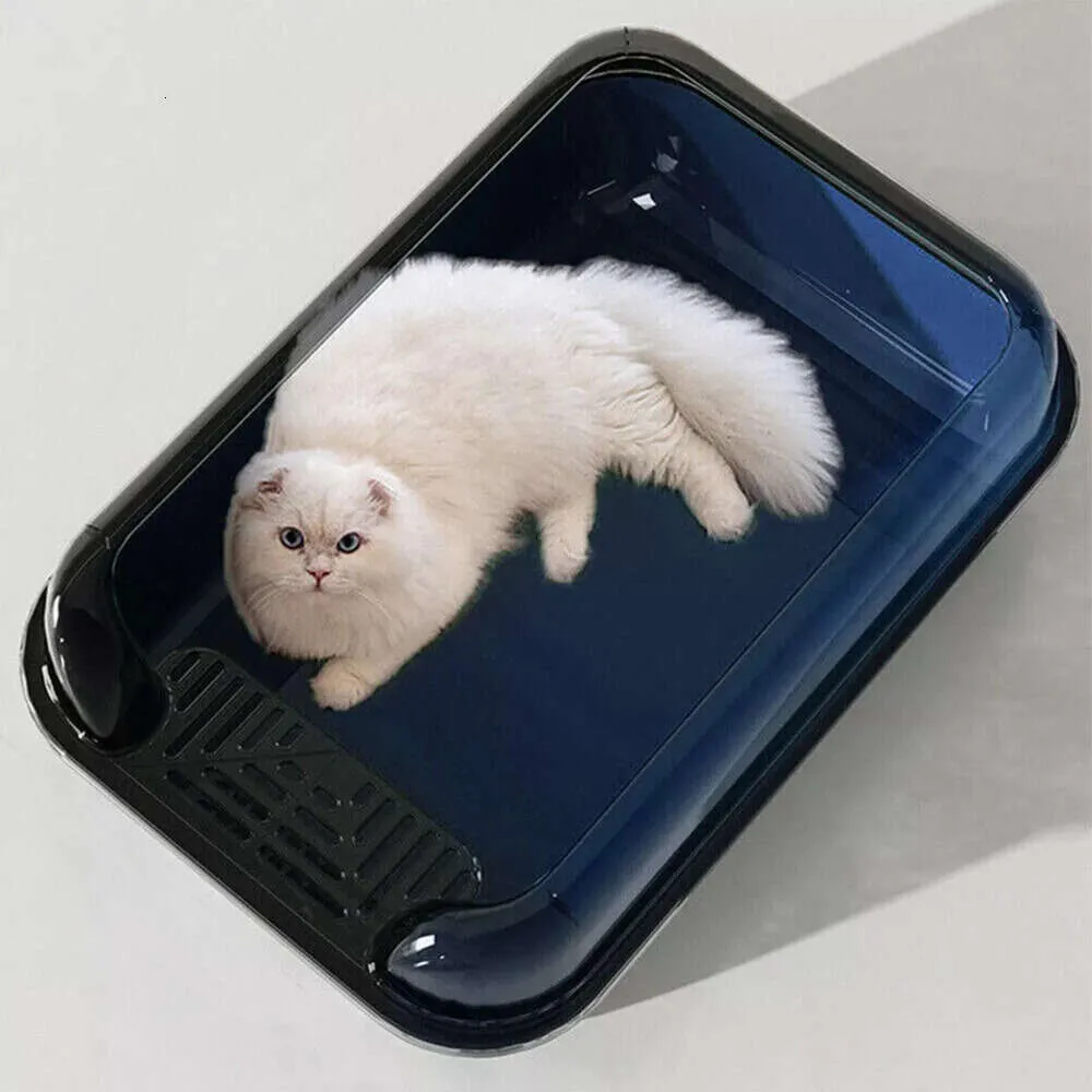 Extra Large High Sided Cat Litter Box: Deep Rim Pan for Easy Cleaning ...