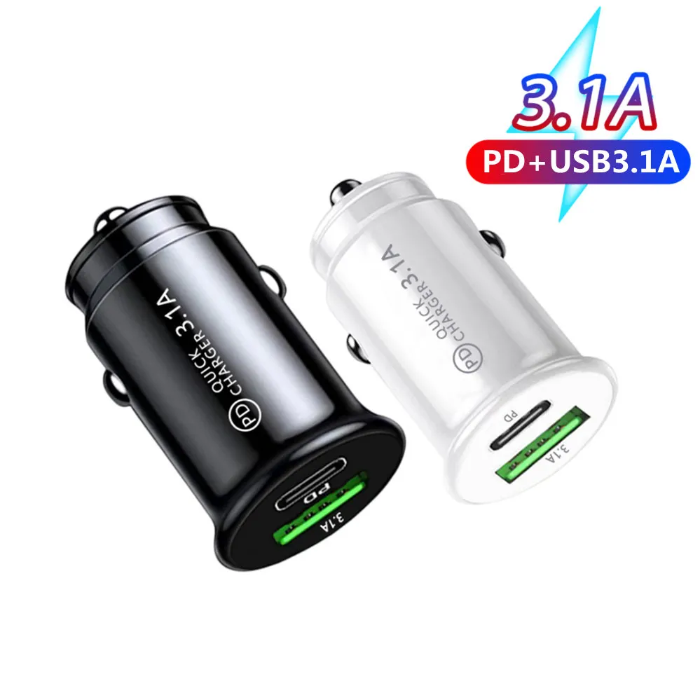 Automobile Phone Charger PD+USB Dual Car Chargers Adapter, 3.1A 2 Port ...