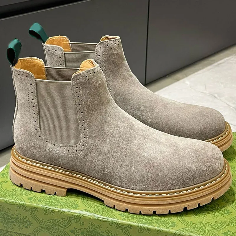 Mens Ankle Boot With Suede Web, New Designers Autumn Winter Boots ...