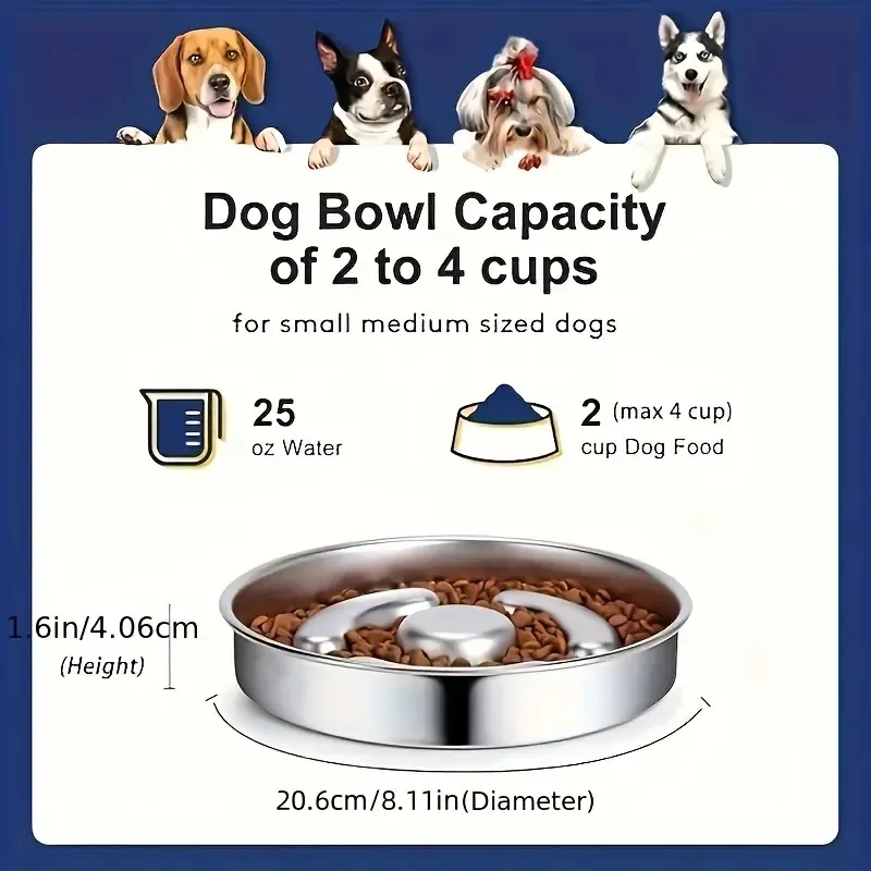 DHgate.com:Stainless Steel Slow Feed Dog Bowl - Non-Slip, Dishwasher ...