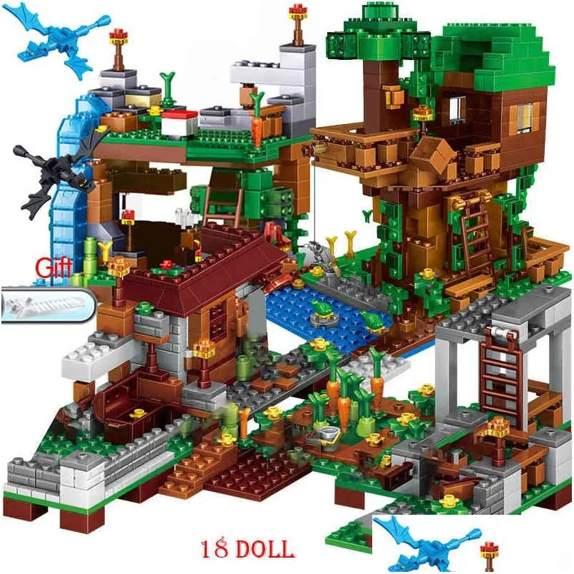 Kits Bloque De La Casa Del Árbol De La Aldea De Los Kits Cave Con ...