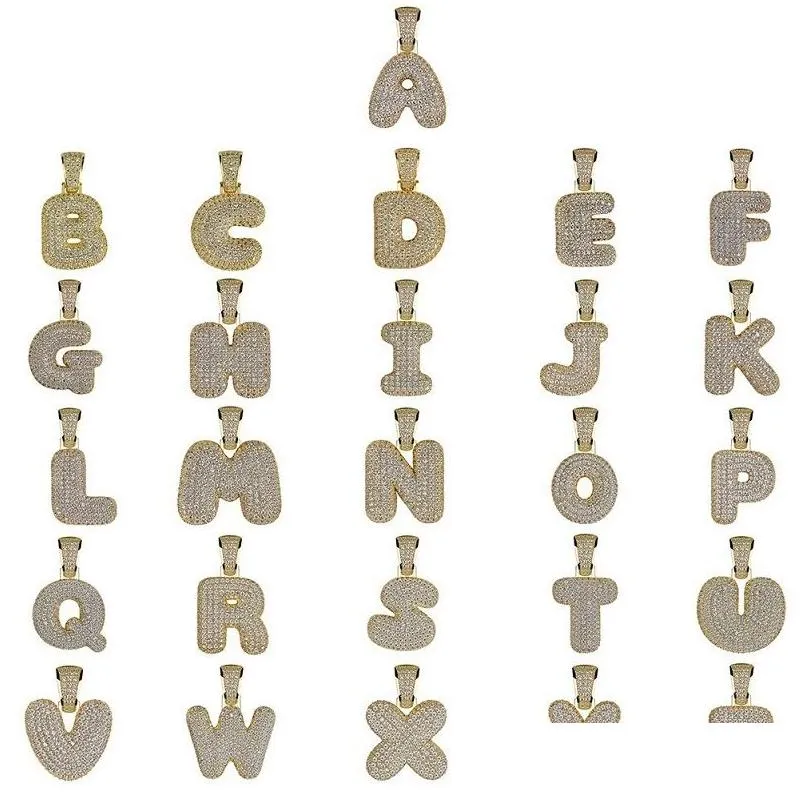 Gold Iced Out Initial Letter Custom Initial Necklace For Men Hip Hop ...