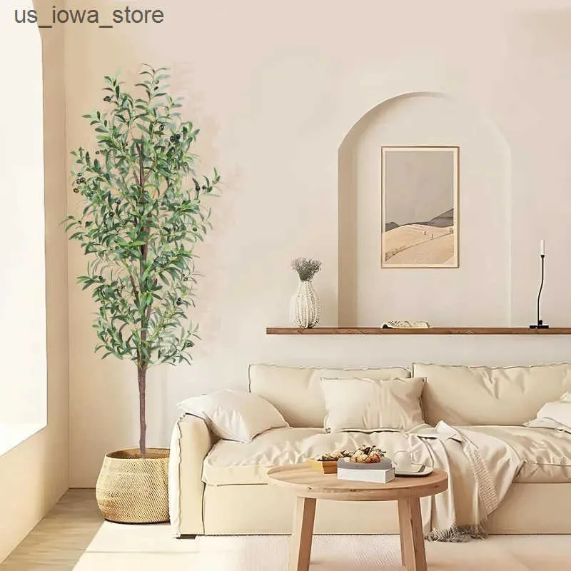 6 Foot Tall Artificial Olive Tree Dunelm With Trunk And 24 Leaves ...