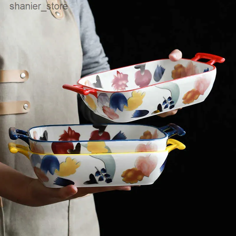 Ceramic Baking Dish Set with Microwave Oven Safe Plates, Rice Bowl, and ...