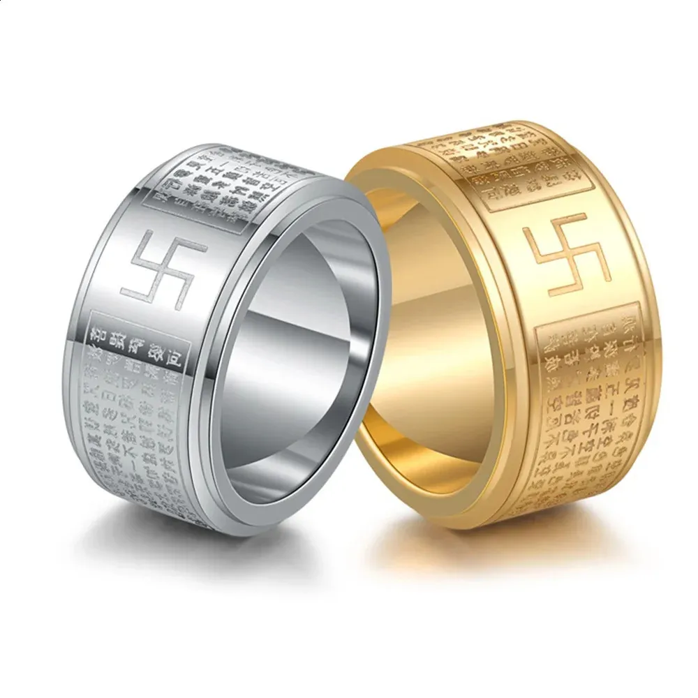 Fidget Metal Spinner Ring: Silver & Gold Tone Rotating Band, 316L ...