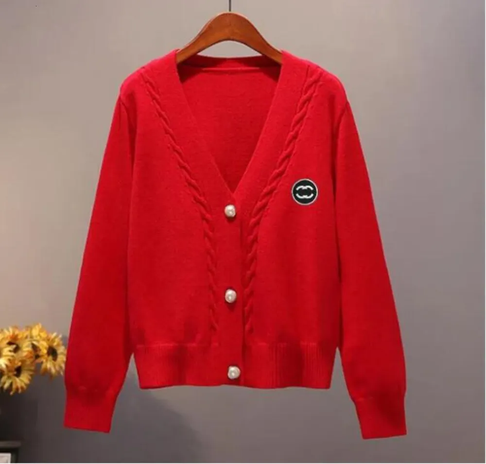 2024 Designer Embroidered Women's Cardigan Plus Size Red Sweater With ...