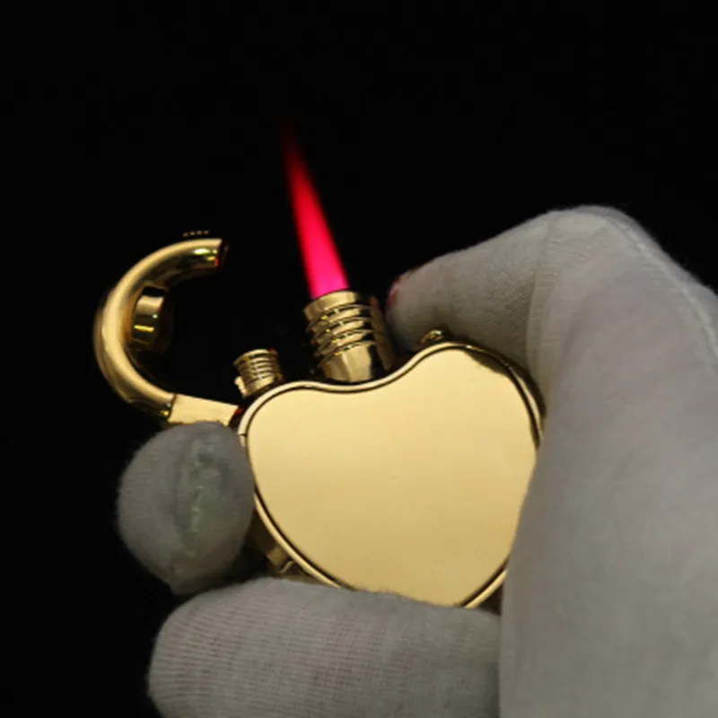 Unusual Heart Shaped Jet Lighter Butane Turbo Torch Lighter Red Flame ...