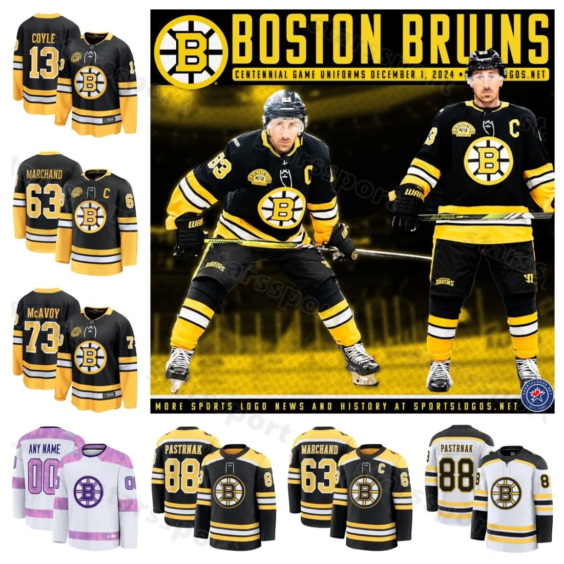 88 David Pastrnak Bostons Hockey Jersey 63 Brad Marchand Patrice ...