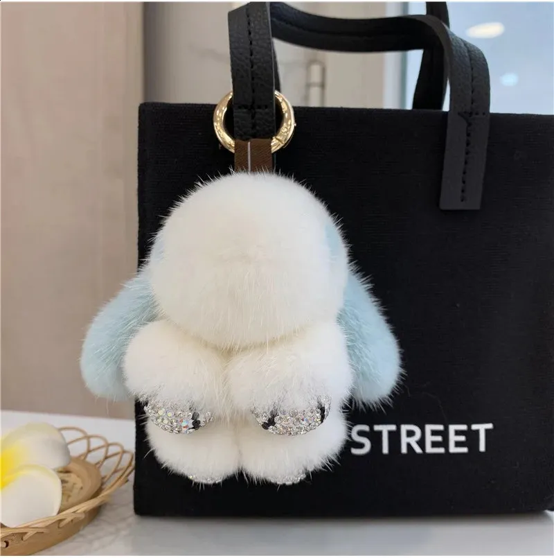 Mink Rabbit Fur Pendant Bag Jewelry Keychain Plush Speaker Cute Ren ...