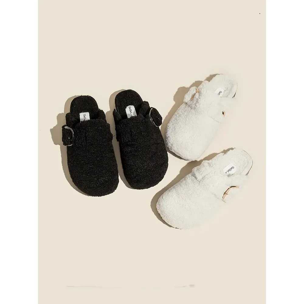 Warm Lamb Wool Slippers: Cozy Winter Fur Mules - Thick Bottom, ! Shop ...