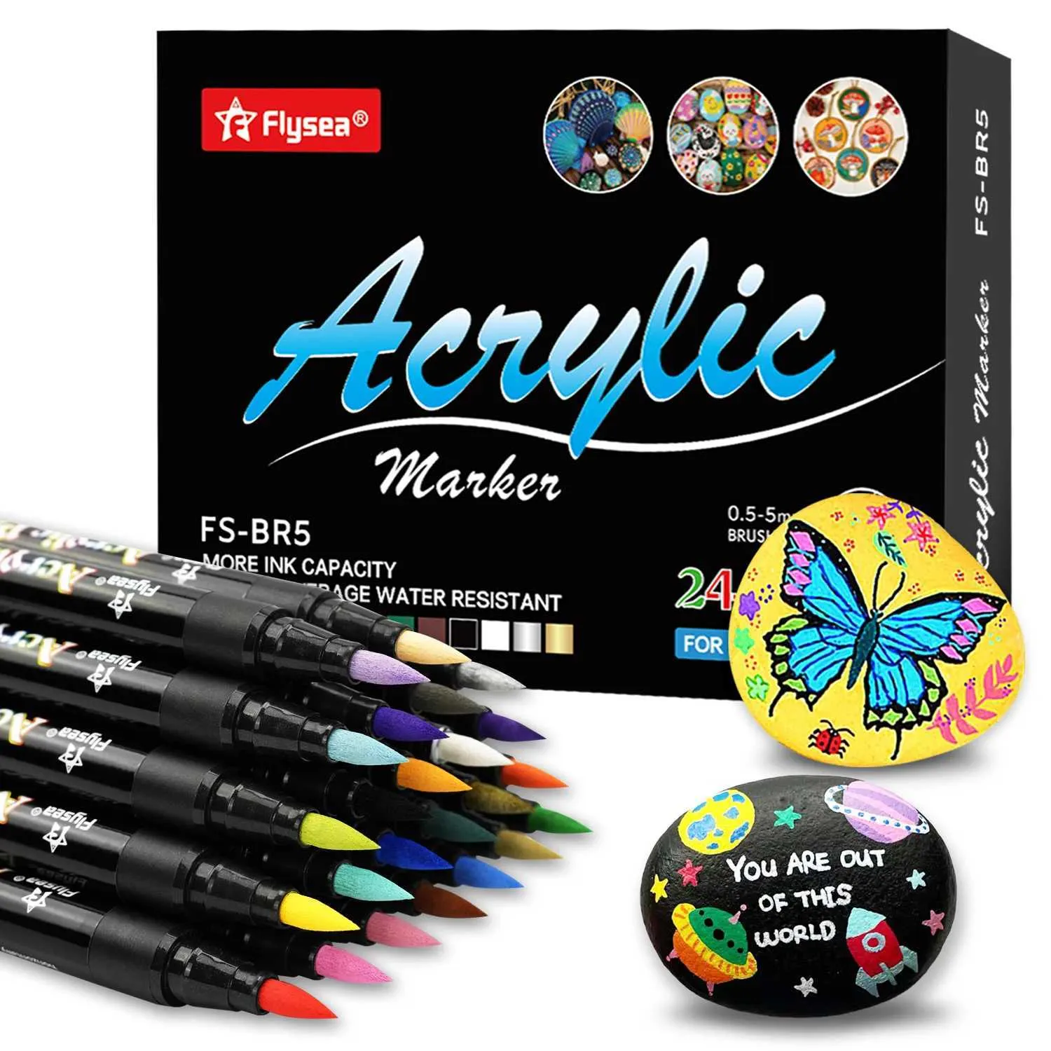 Acrylic Paint Brush Pens - Vibrant Colors, Fine Tip Markers for Art ...