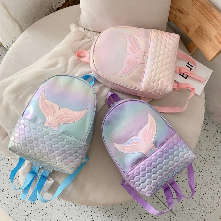 Large Capacity Mermaid Colorful Backpack With Laser Embroidery For ...