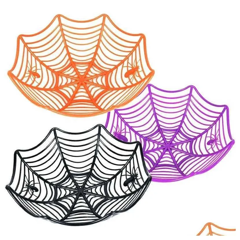 Festive Spider Web Candy Bowl - Halloween Treat Basket, Kids Party ...