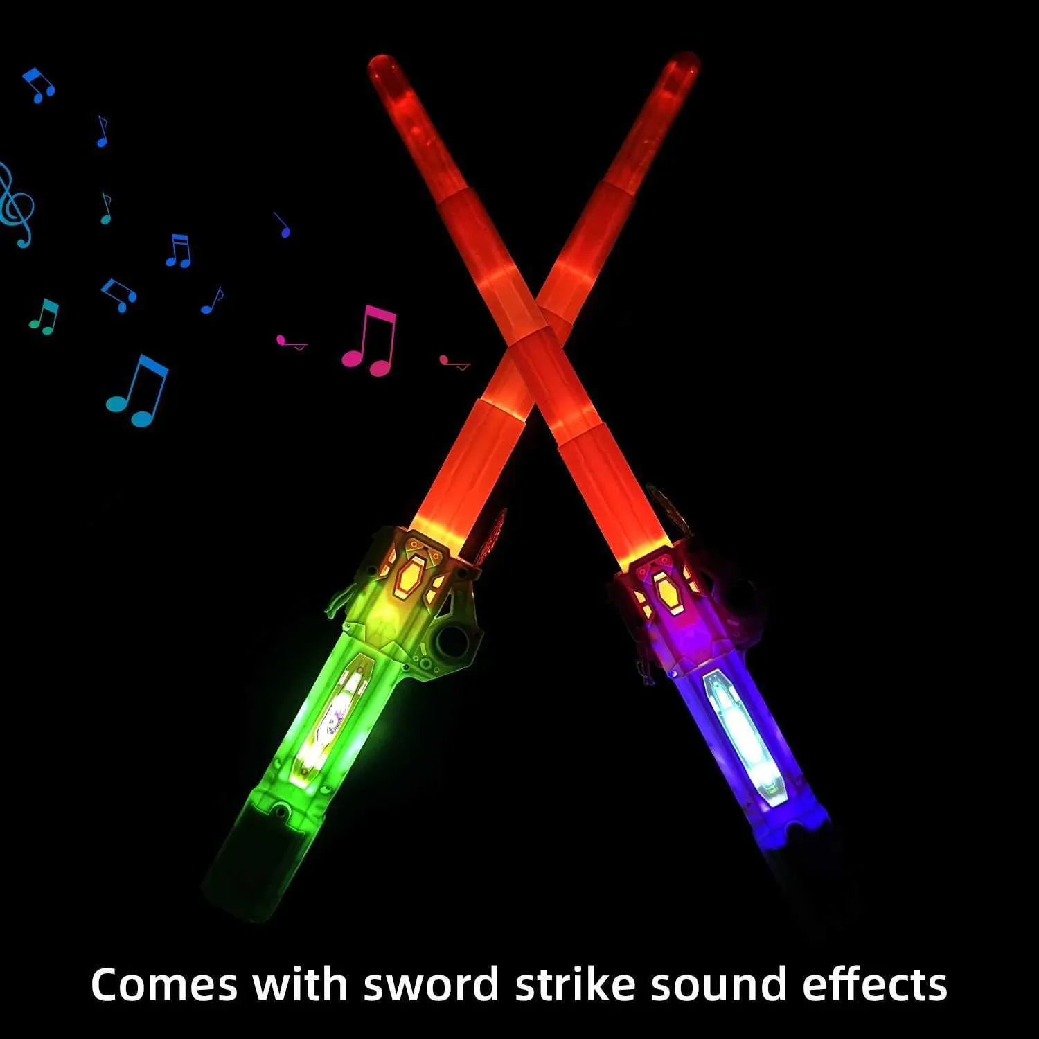 LED Swords/Guns Scalable Lightsaber 2 In 1 Finger Rotating Laser Sword ...