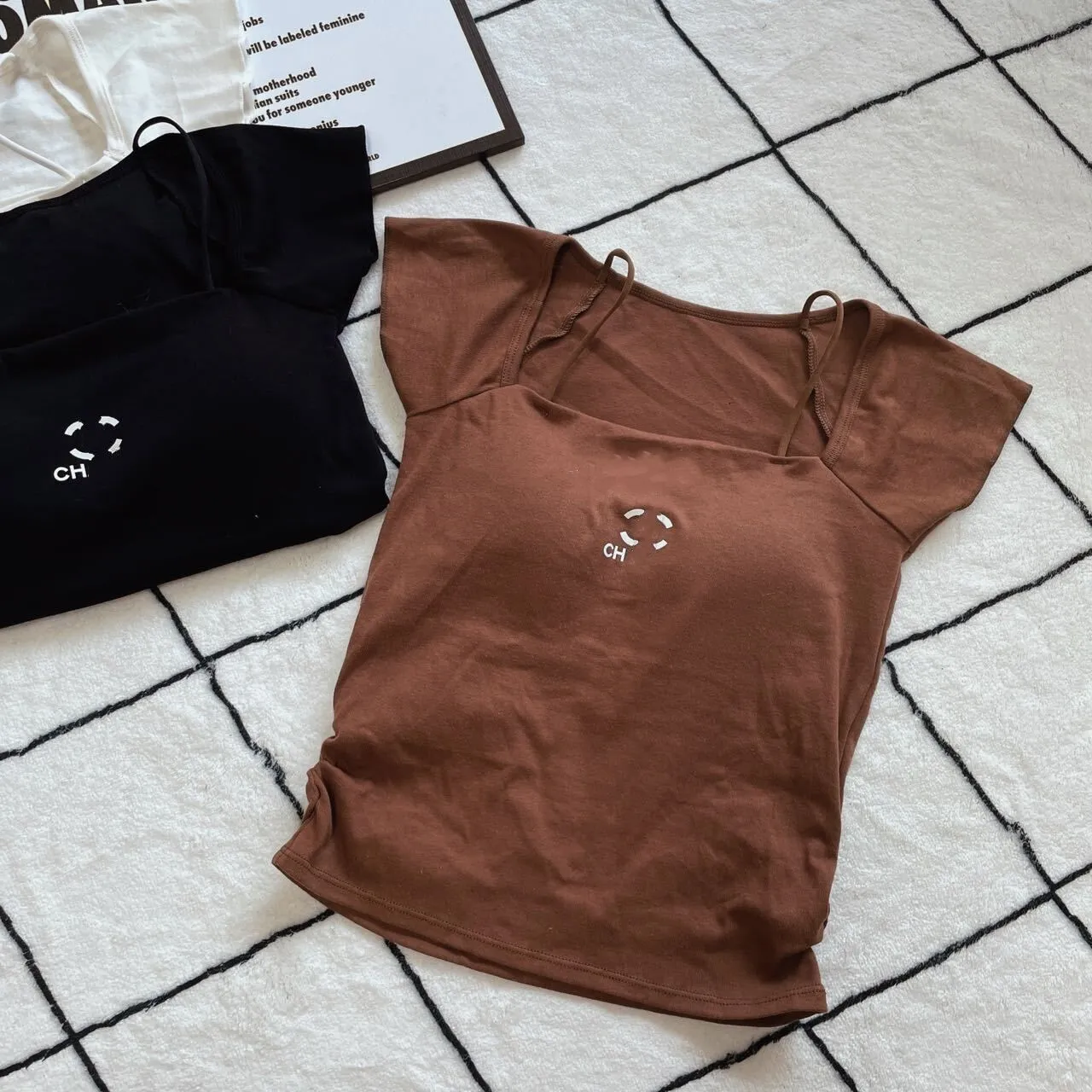 Women cotton slim waist letter print tank top camisoles S M L XL from ...