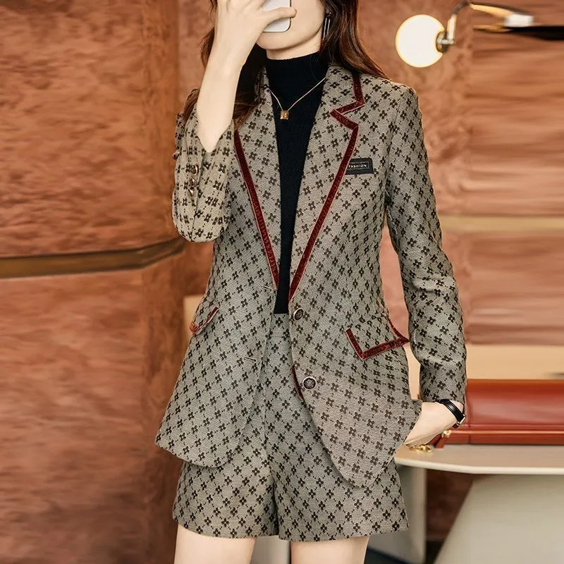 Designer Checkered Blazer And Shorts Set Womens... From Sophine117, $44 ...
