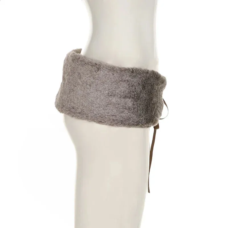 Women's Fuzzy Bandage Belt - Winter Vintage Casual, Decorative ...