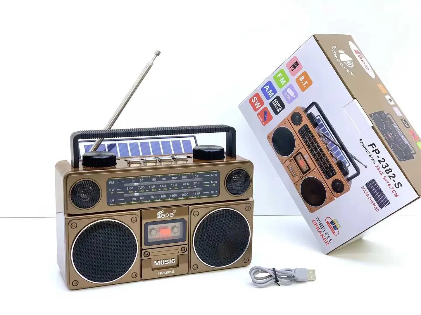 Solar Powered Radios: Portable AM FM SW 3 Band Radio With Bluetooth ...