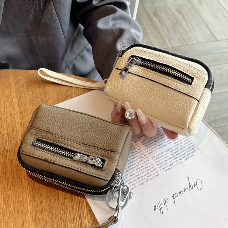 Luxury Leather Key Wallet 2025S - Designer Double Zip Card Holder ...