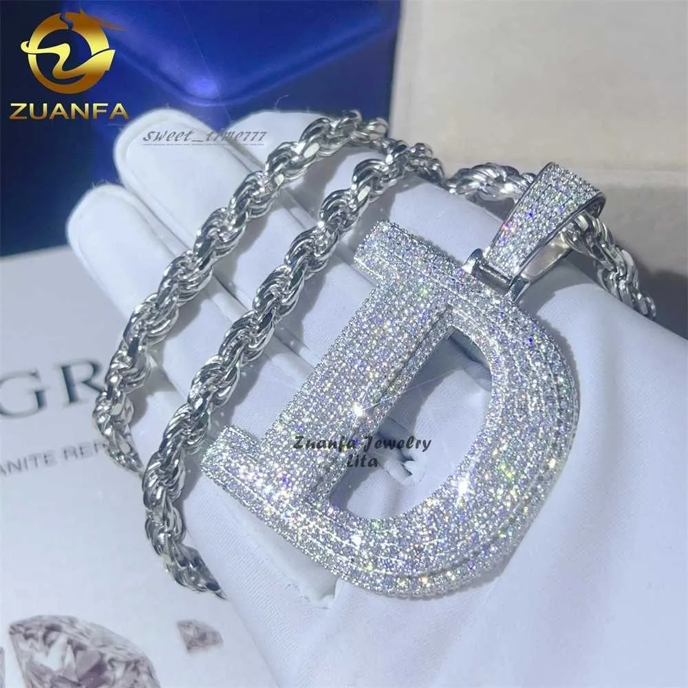 Custom Iced Out Name Pendant: 925 Sterling Silver Gold Moissanite ...