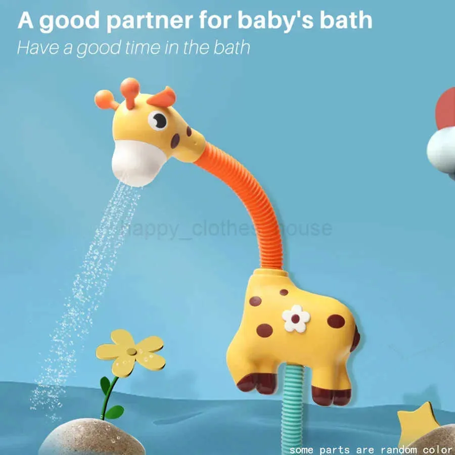Stackable Giraffe Baby Bath Shower Toy - Electric Water Sprinkler for ...