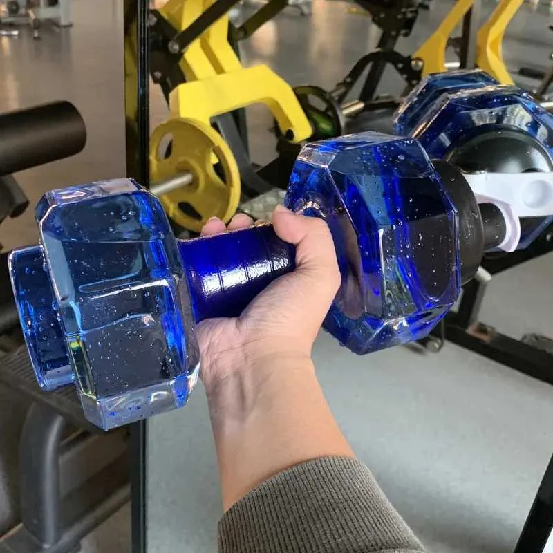 Workout Cup Dumbbell Water Bottle: High Capacity 2L Fitness ...