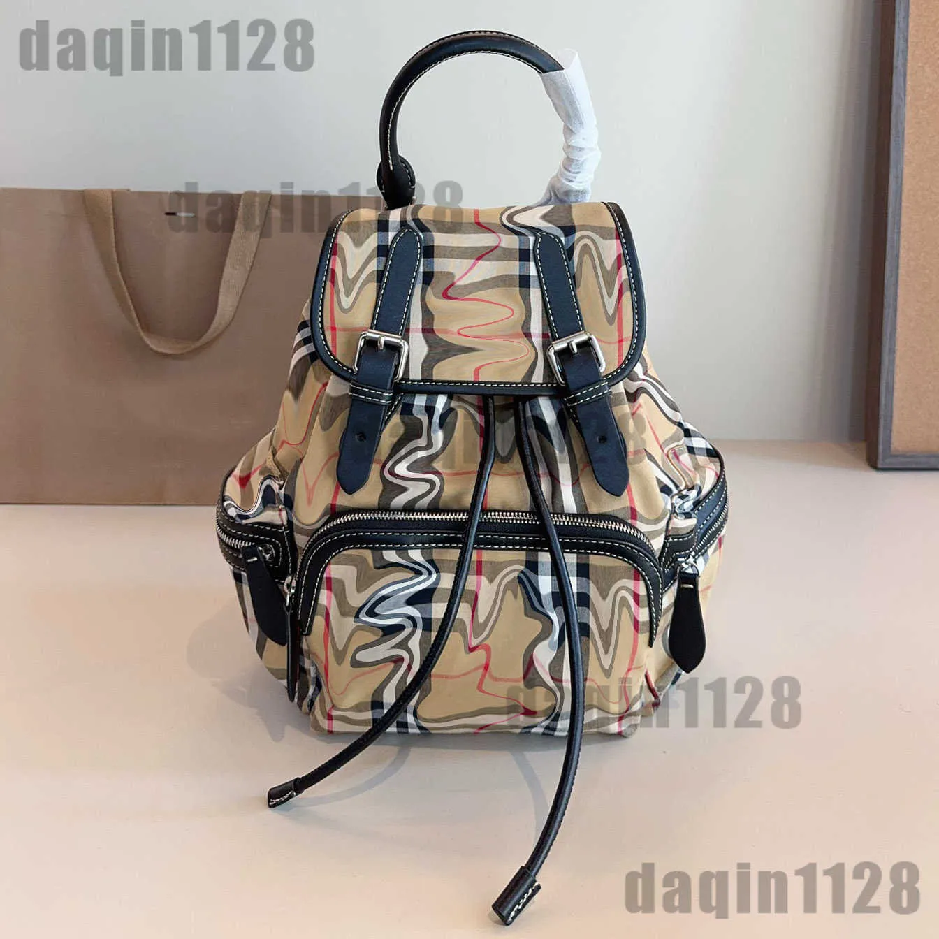 Designer Fashion Plaid Backpack With Large Capacity For School, Travel ...