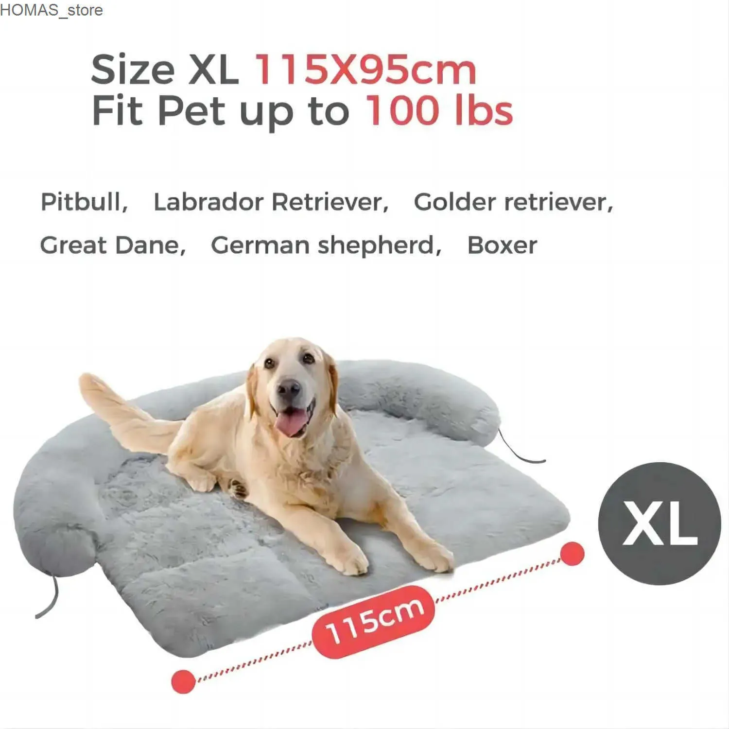 Large Fluffy Dog Click Clack Sofa Bed Quiet Washable Sofa Cover For ...