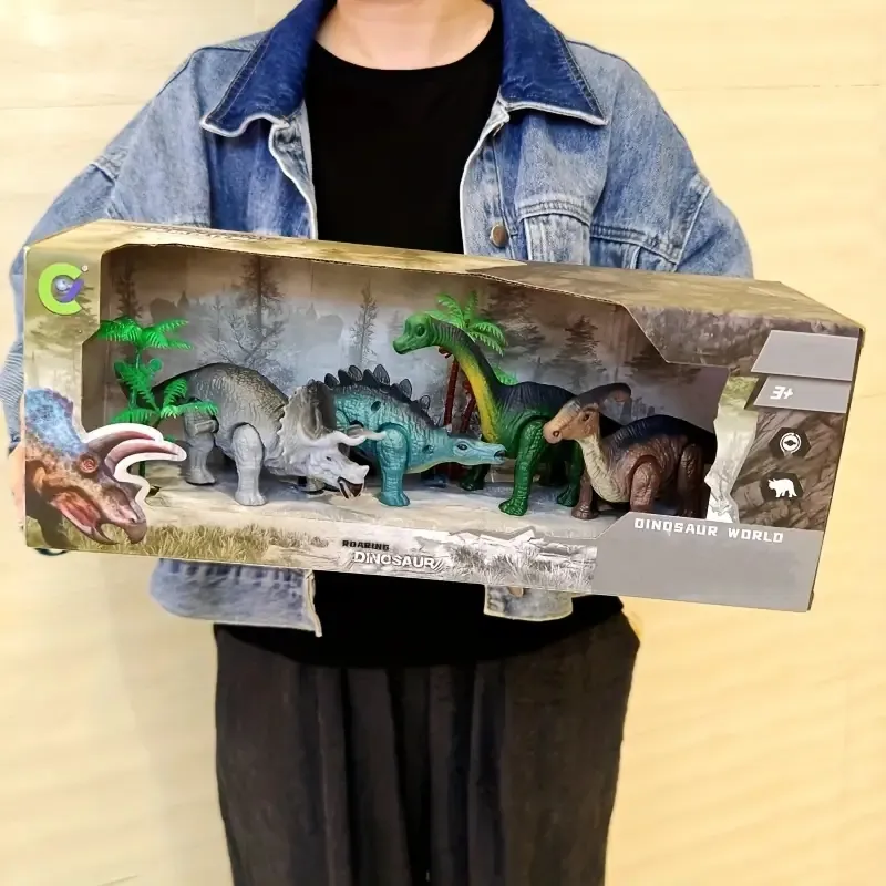 Wind Up Dinosaur Dinosaur Action Figure Set Interactive Toy For Kids ...