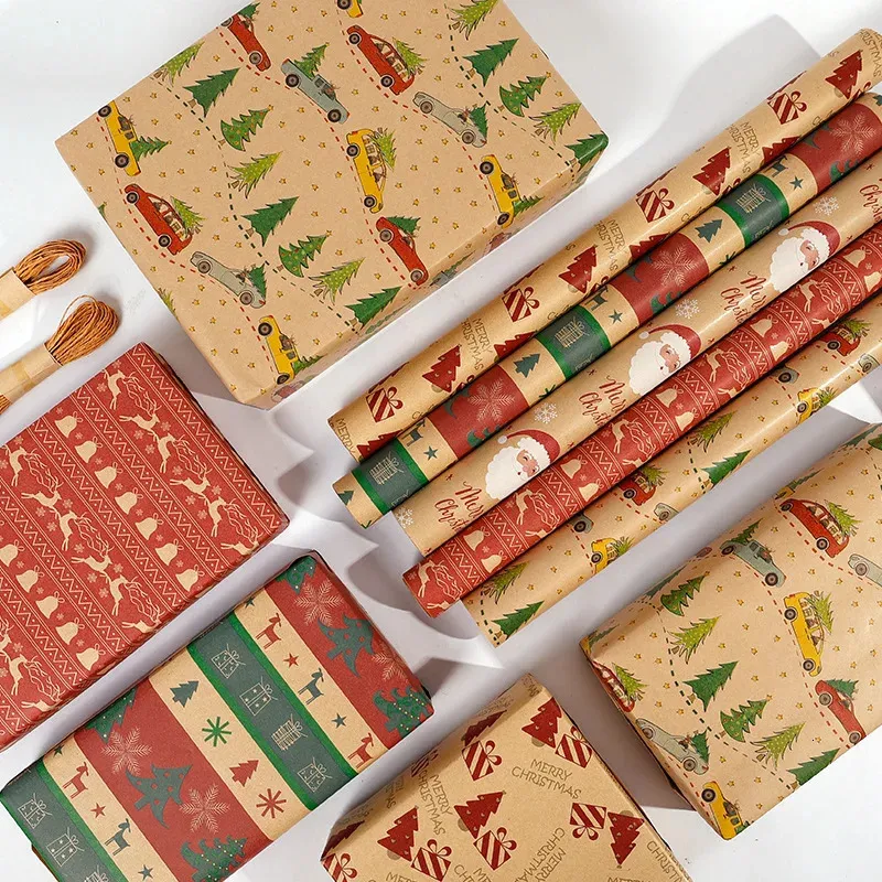 Premium Christmas Wrapping Paper - Retro Designs, Perfect for Gift ...