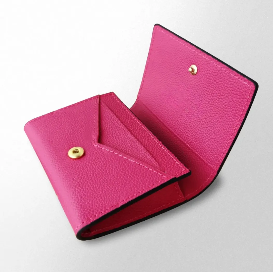 Small Leather Wallet For Women, Elegant Mini Card Holder, Flap Coin ...