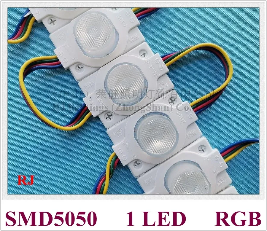Waterproof IP65 RGB LED Light Module - SMD 5050 Lens, 12V 0.24W, for ...