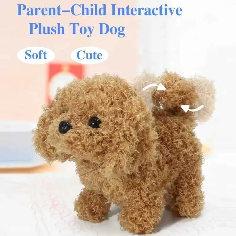 Interactive Electric Stuffed Small Plush Puppies With Wagging Tail And ...