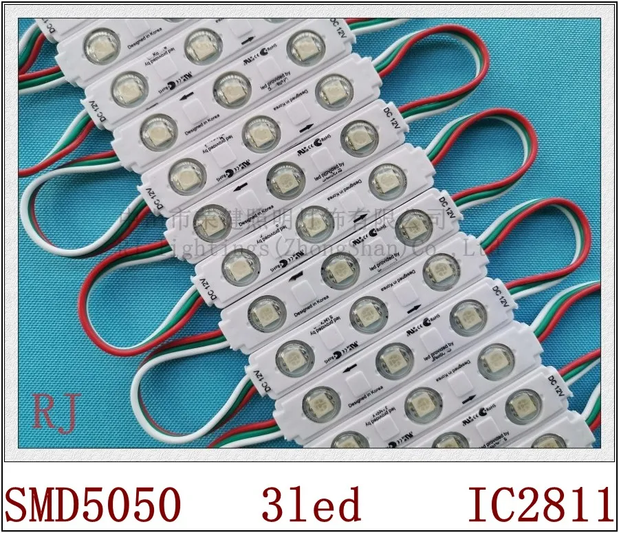 WS 2811 Injection LED Module Light For Sign Letters Screens SMD 5050 RGB DC12V 3 Led 0.72W ...