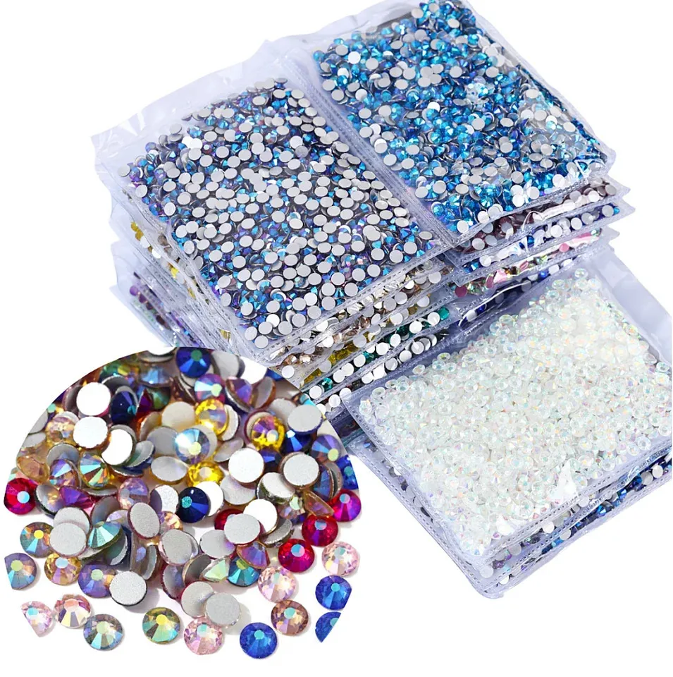 AB Crystal Flat Back Rhinestones - SS3-SS30, Colorful, Luminous, for ...