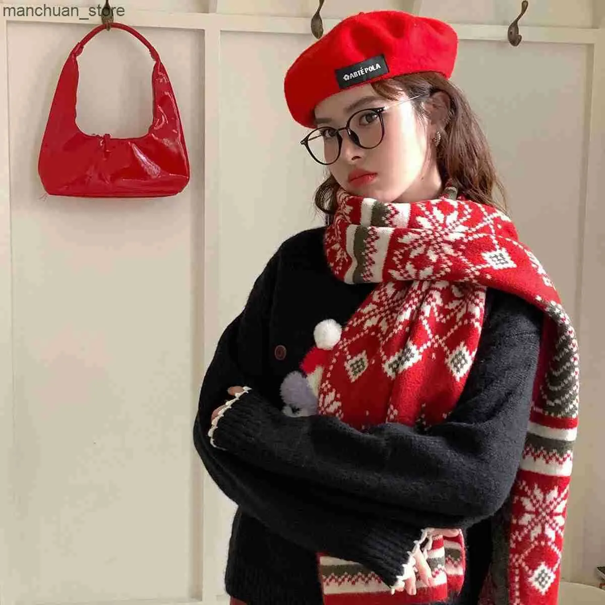 2024 New Year's Christmas Red Elk Wool Zadig And Voltaire Scarf ...