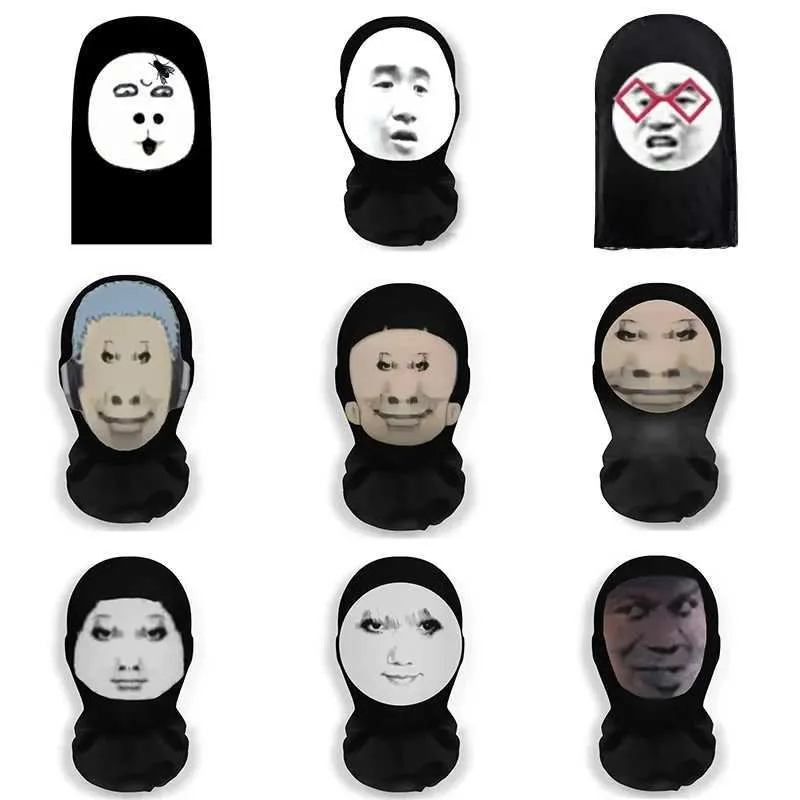 HeadgearXJ 3 Pack 3D Printed Emoticon Masks Elastic Mesh Full Face ...