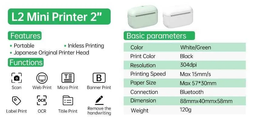 Mini Wireless Thermal Pocket Printer with Self-Adhesive Stickers - DIY ...