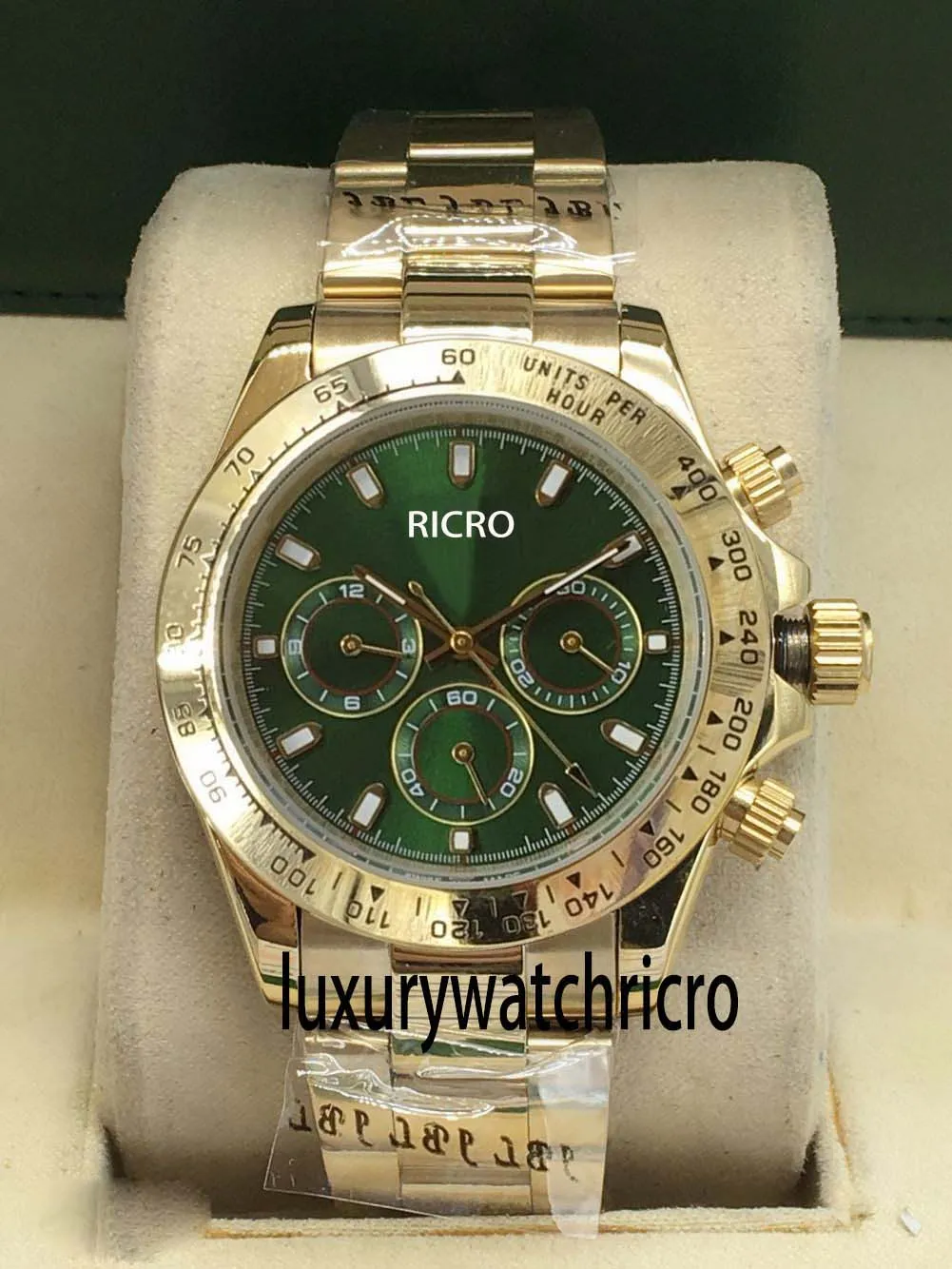 Men's Gold Stainless Steel Master Chronograph Watch With Automatic ...